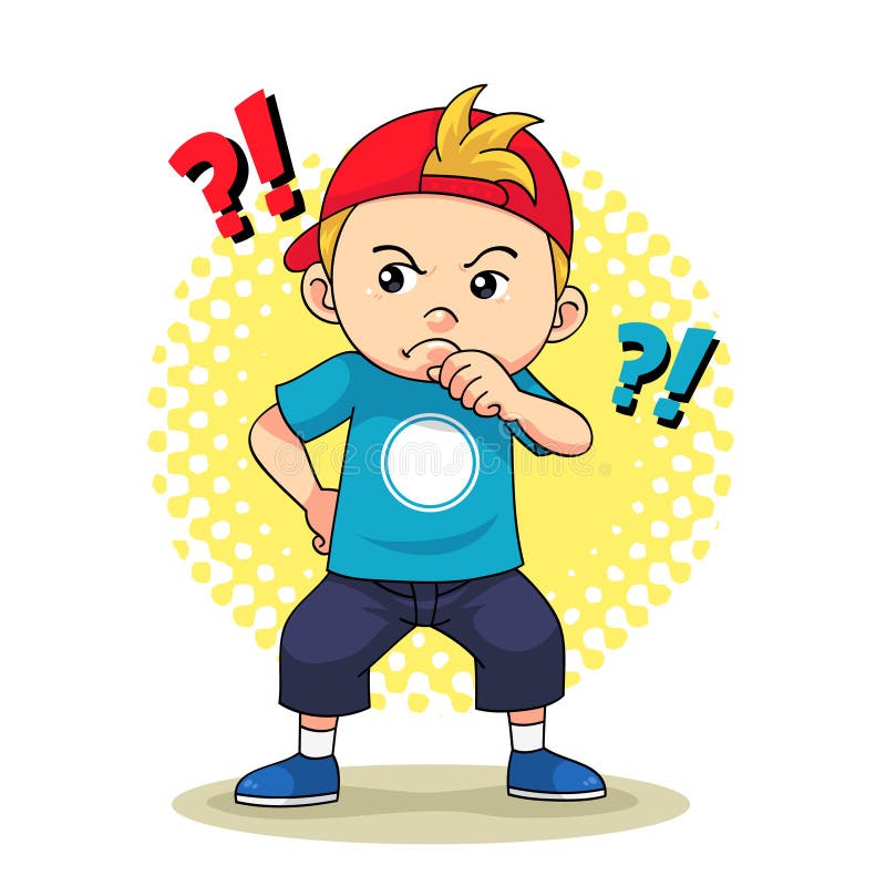 Chico Curioso ilustración del vector. Ilustración de pensamiento - 33459283