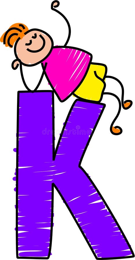 Muchacho de la letra K stock de ilustración. Ilustración de muchacho ...