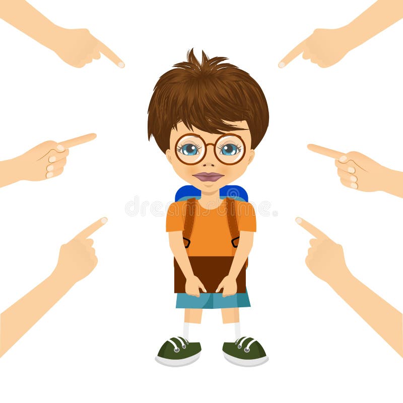 Muchacho Del Adolescente Que Es Acusado Con Los Fingeres Ilustración ...