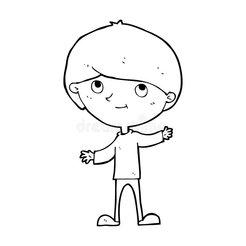Muchacho Feliz De La Historieta Stock de ilustración - Ilustración de ...