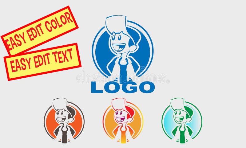 Muchacho Logo Character Design Para Usted Ilustración del Vector ...