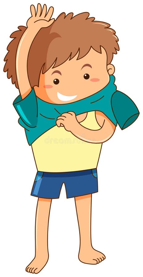 Muchacho Que Consigue El Vestido Solo Ilustración del Vector ...