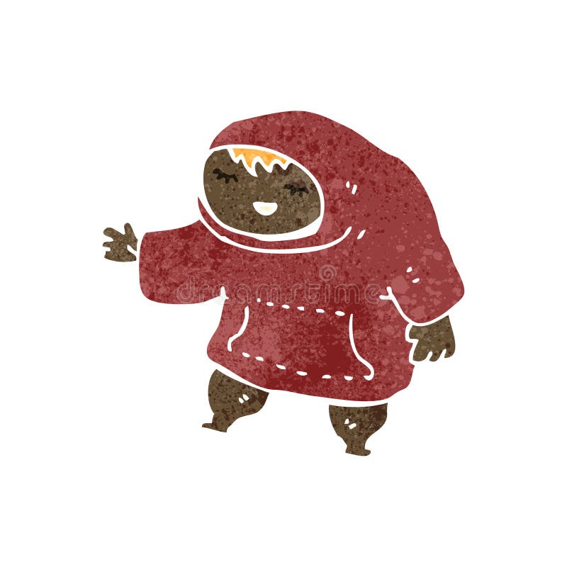 Muchacho Retro De La Historieta En Top Con Capucha Stock de ilustración ...