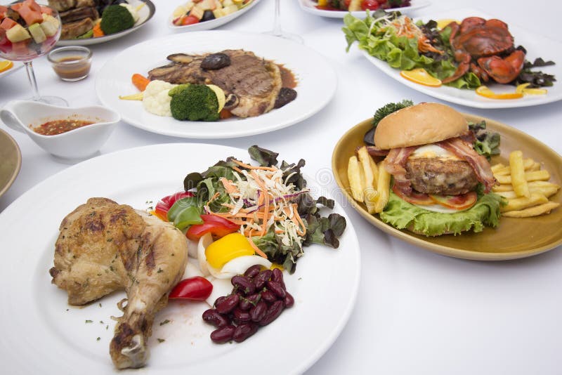 Muchas De Comida Internacional Imagen de archivo - Imagen de ...