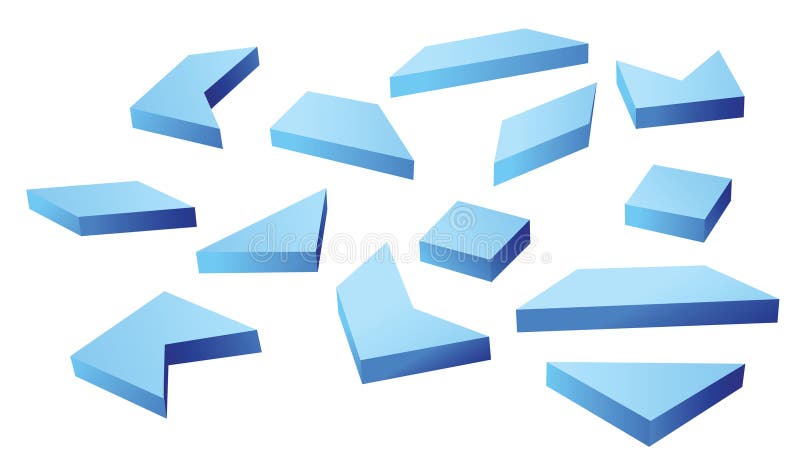 Muchas Figuras Geométricas Azules Ilustración del Vector - Ilustración ...