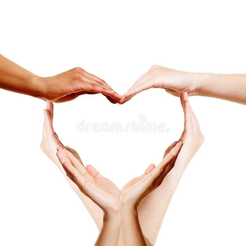 Muchas Manos Que Forman Un Corazón Del Amor Foto de archivo - Imagen de ...