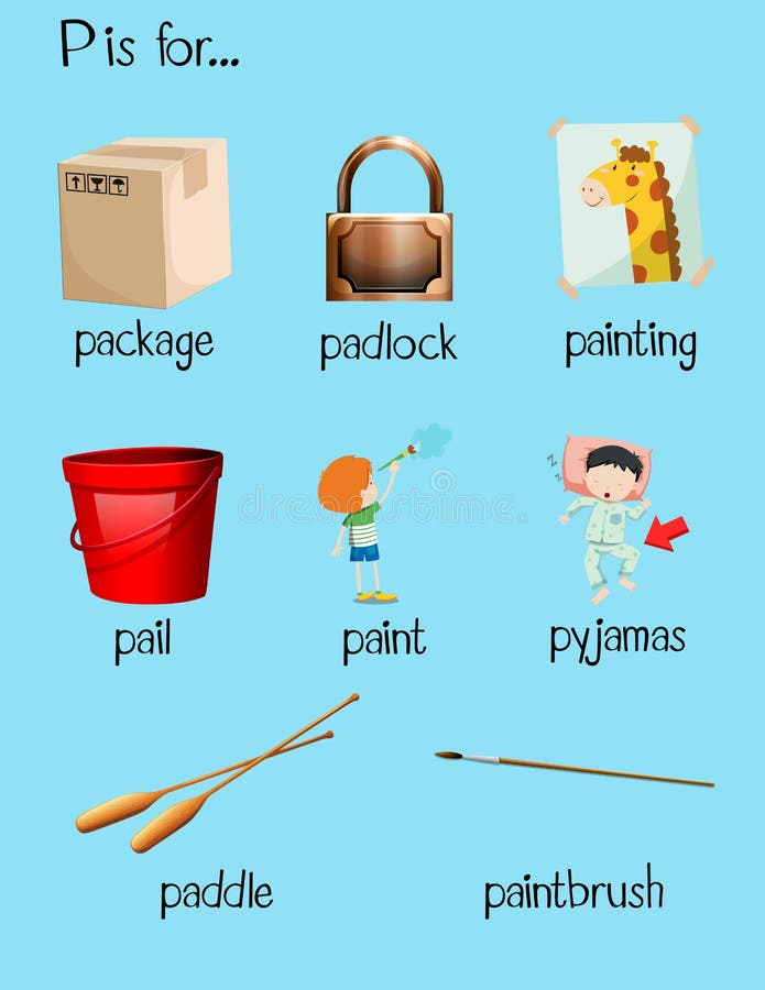 Muchas Palabras Comienzan Con La Letra P Ilustración del Vector ...