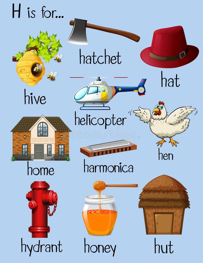 Muchas Palabras Para La Letra H Ilustración del Vector - Ilustración de ...