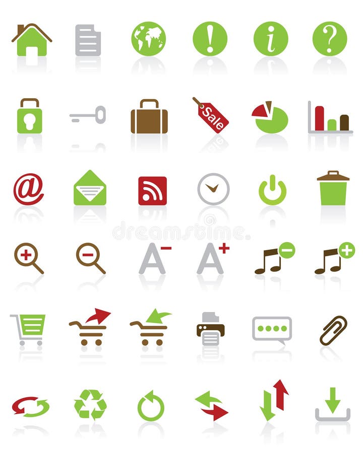 Muchos Iconos Del Internet Del Vector Imagen de archivo editorial ...