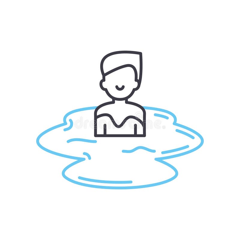 Mud Bath Line Icon, Outline Symbol, Vector Illustration, Concept Sign ...