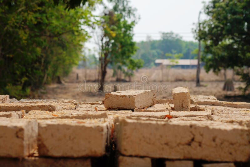 Mud Bricks or Bricks for Building Clay House Stock Image - Image of ...