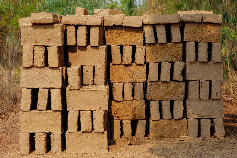 Mud Bricks or Bricks for Building Clay House Stock Image - Image of ...
