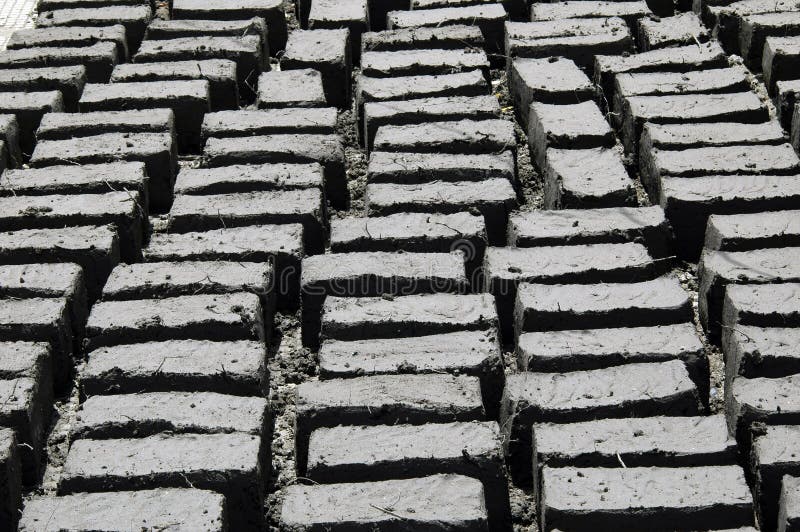 Mud Bricks Drying in the Sun Stock Image - Image of india, abstract ...