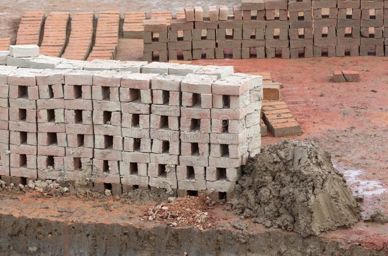 Mud Bricks Factory in Madagascar Stock Image - Image of architecture ...