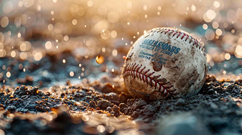 Mud-covered Baseball in the Afternoon Sun Stock Illustration ...