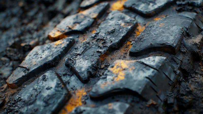Mud Covered Tire Tread Close Up Detail Stock Illustration ...