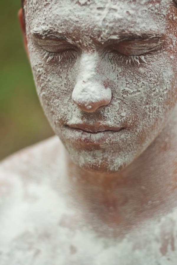 Mud dirty face man stock photo. Image of color, black - 80124570