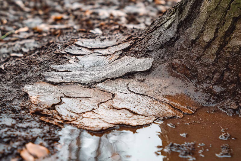 Mud on the Forest Ground after a Night of Heavy Rain Stock Photo ...