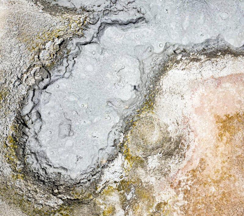 Mud Fumerol in Bolivia, with Shadow of Drone Flying Overhead Stock ...