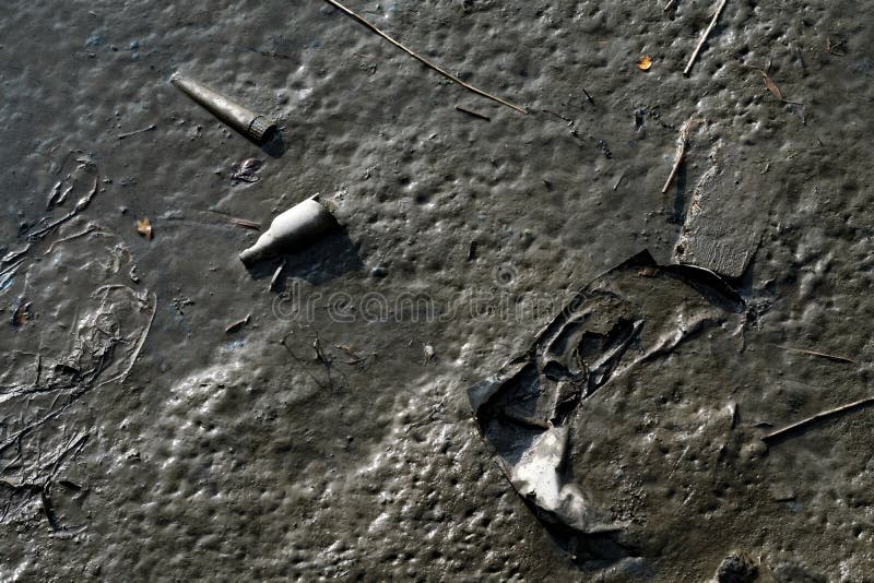 Mud, Garbage and Dust on Wet Soil Texture Stock Photo - Image of ...