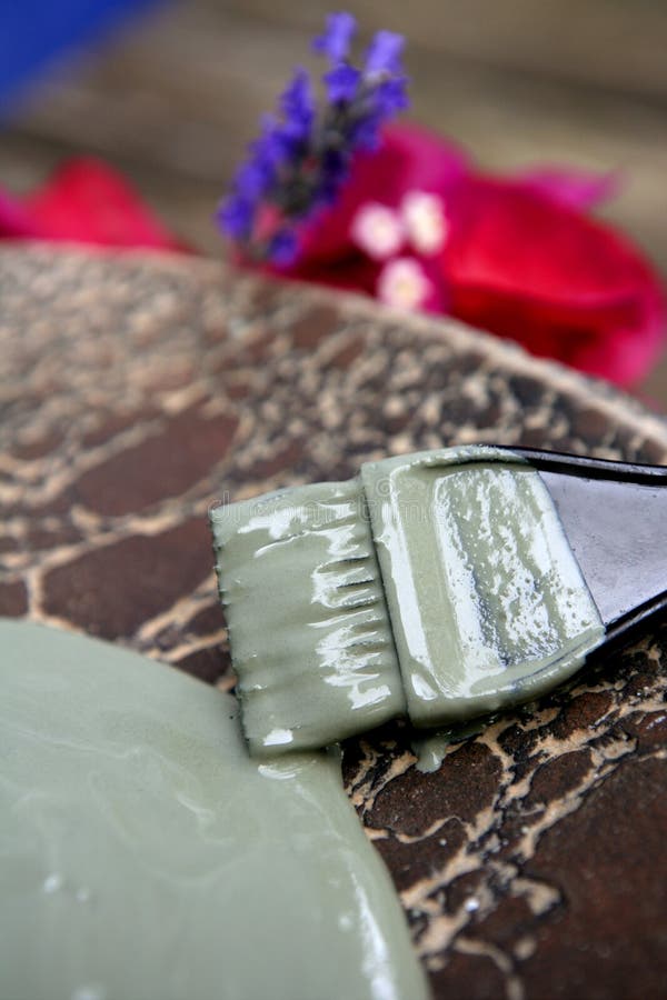 Mud, Green Clay Natural Therapy for Skin Mask Stock Image - Image of ...