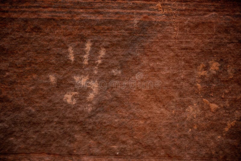 Mud Hand Print on Slickrock Wall Stock Image - Image of winter ...