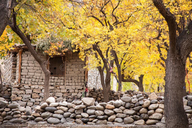 Mud House and Autumn Season Stock Photo - Image of garden, produce ...