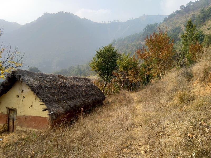 Mud House in a Hillside Area Stock Photo - Image of landscape ...