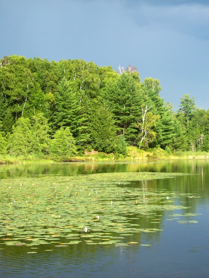 Northwoods Wisconsin Sunset Stock Photo - Image of brilliant, lake ...