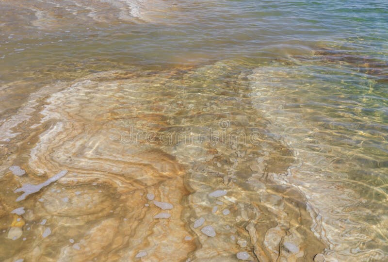 Mud and Layers of Salt on the Coast of the Dead Sea in Israel Stock ...