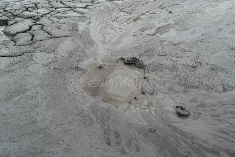 Mud Liquid Flowing from Mud Volcano, at Paclele Mari Mud Volcanoes in ...