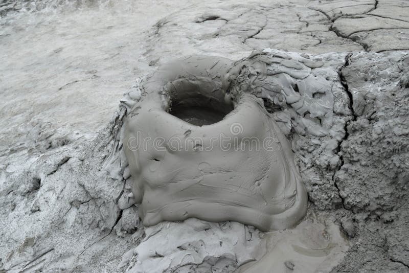 Mud Liquid Flowing from Mud Volcano, at Paclele Mari Mud Volcanoes in ...