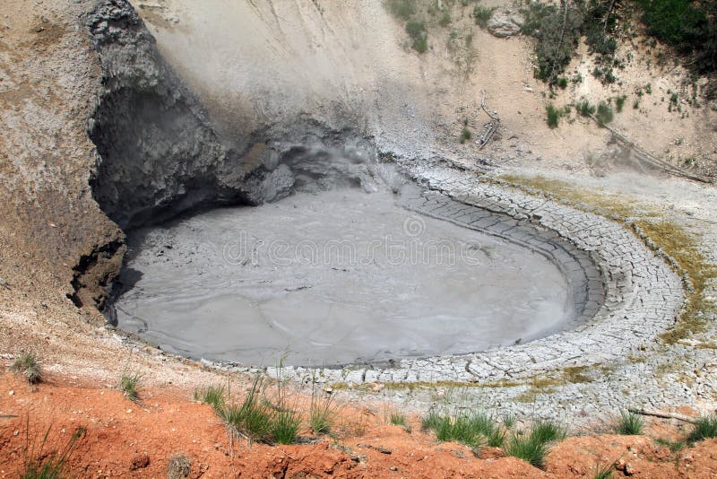 Mud Pool,Yellowstone National Park Stock Image - Image of orange ...