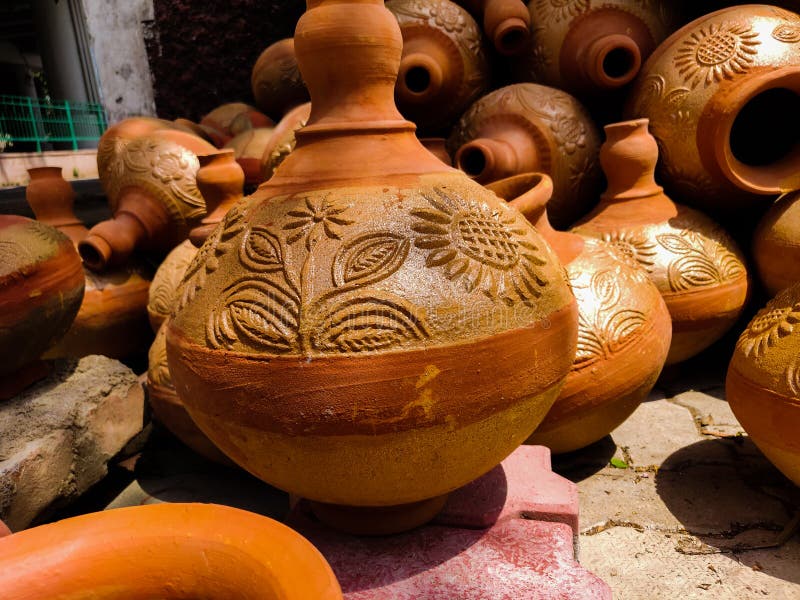 Mud Pot, Earthen Pot, Container Traditional Stock Image - Image of ...