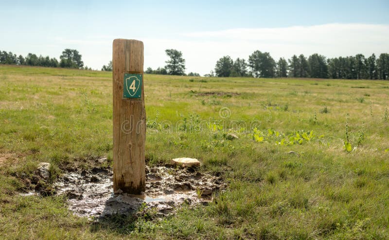 Mud Puddle Around Trail Marker Four in Wind Cave Stock Photo - Image of ...