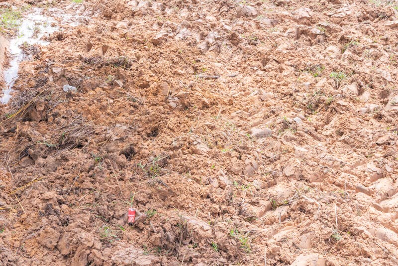 Mud and Puddle Red Soil in Rice Stock Photo - Image of brown, dirty ...