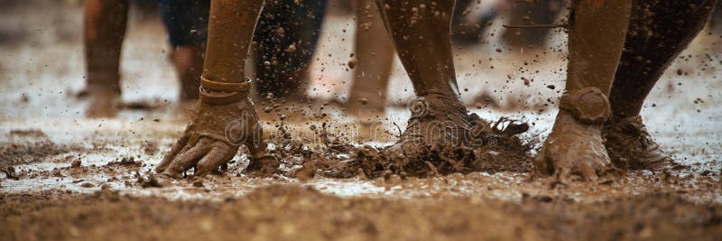 Mud race runners stock image. Image of strong, extreme - 187753495