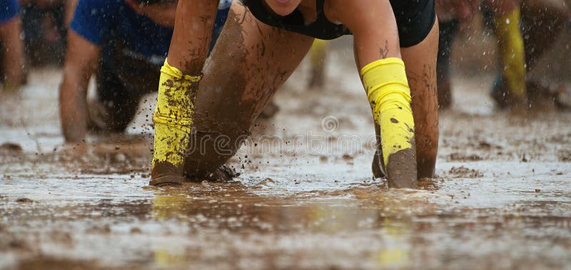 Mud race runners stock photo. Image of extreme, feet - 97159034
