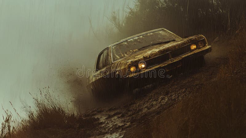Cinematic, Mud Rally Car stock image. Image of speed - 382529227