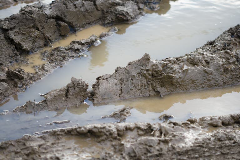 Mud road stock photo. Image of dirty, slick, dirt, tracks - 5220394