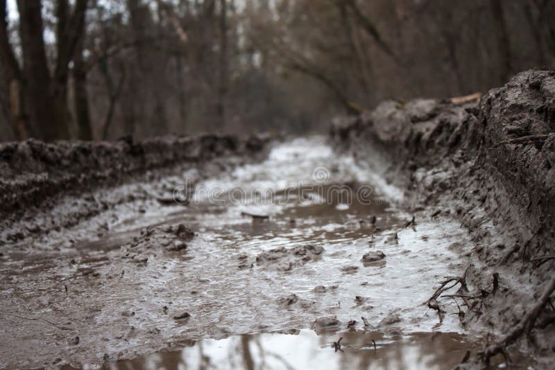 Mud on the road stock photo. Image of transportation - 107397492