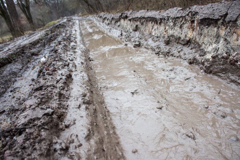 Mud on the road stock photo. Image of trail, vehicle - 107397816