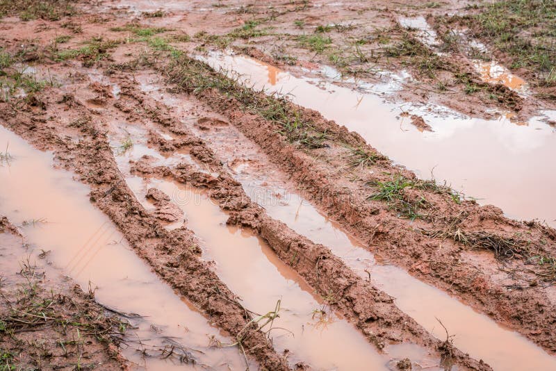 Mud road after the rain . stock image. Image of rain - 83072877