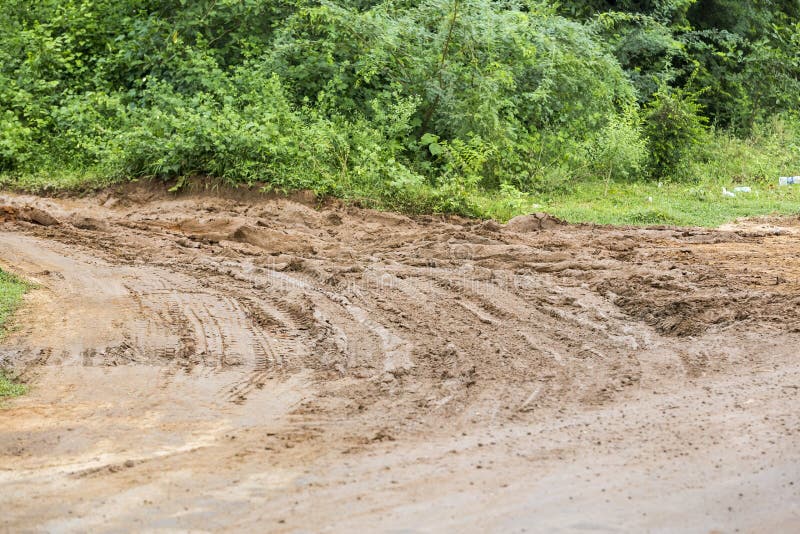 Mud road after the rain stock image. Image of dirt, horizon - 103526845