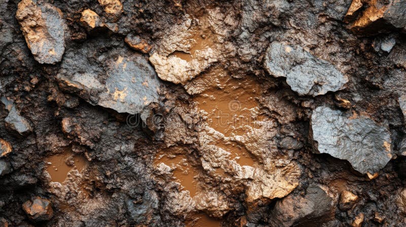 Mud and Rocks Intertwined Natural Texture Stock Illustration ...