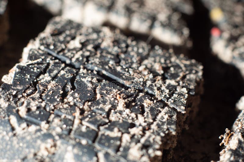 Mud Rubber with Good Tread Close-up in Mud, Close-up Stock Photo ...