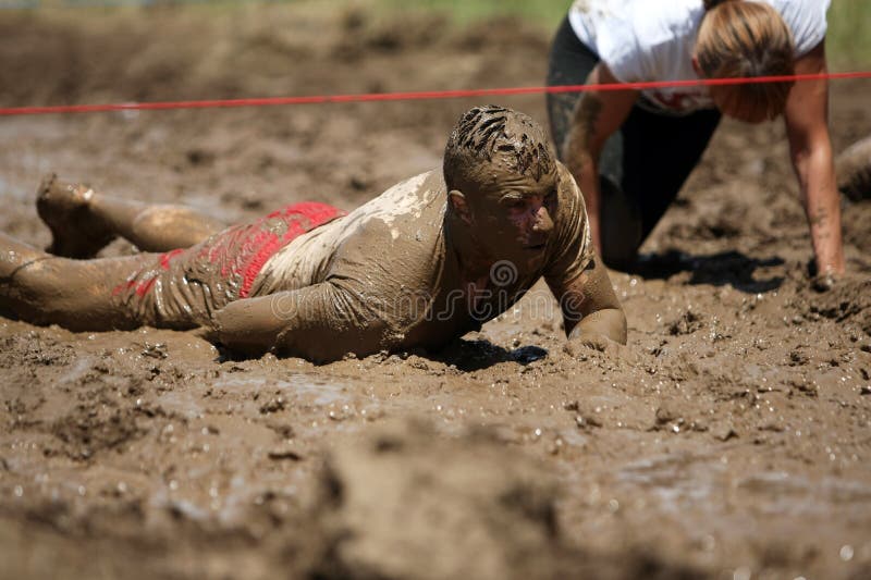 Mud running editorial photo. Image of competition, romania - 55065326