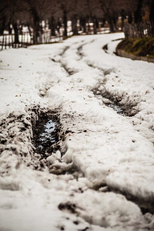 Mud and snow stock image. Image of danger, rural, puddle - 31392827