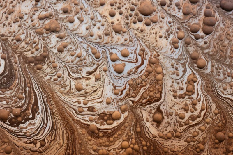 Mud Swirled in Water, Creating Brown Patterns Stock Illustration ...
