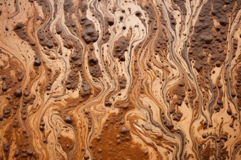 Mud Swirled in Water, Creating Brown Patterns Stock Illustration ...